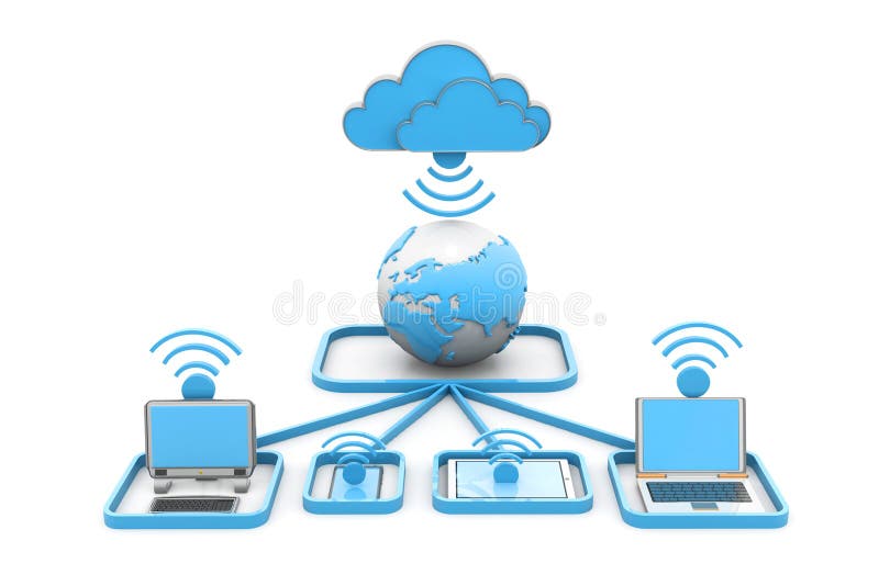Cloud computing devices stock illustration. Illustration of equipment ...