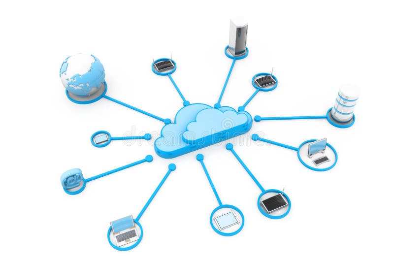 Cloud computing devices stock illustration. Illustration of hardware ...