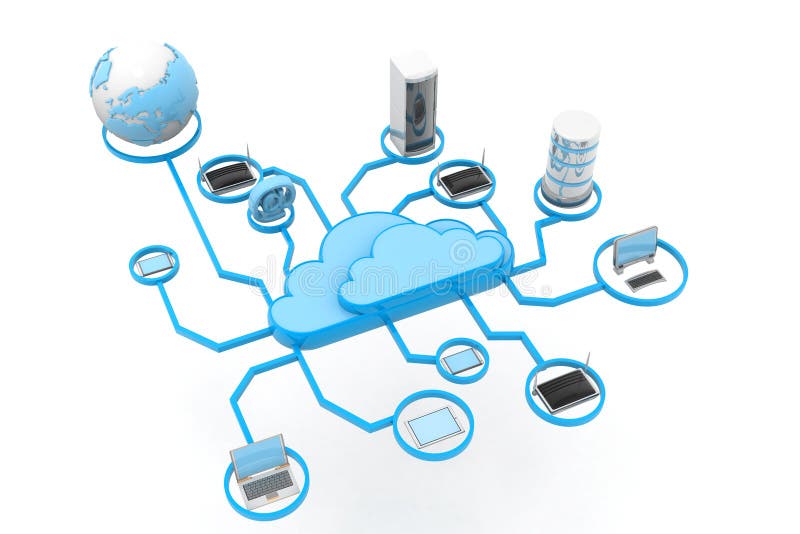 Cloud computing devices stock illustration. Illustration of provider ...
