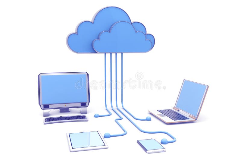 Cloud computing devices stock illustration. Illustration of provider ...