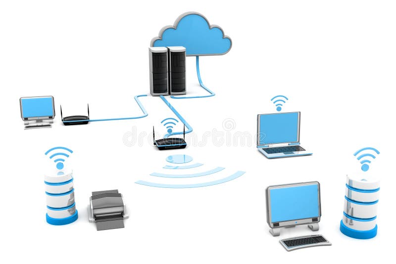 Cloud computing devices stock illustration. Illustration of resources ...