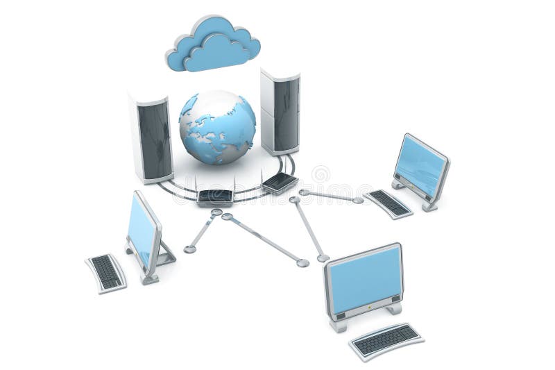 Cloud computing devices stock illustration. Illustration of service ...
