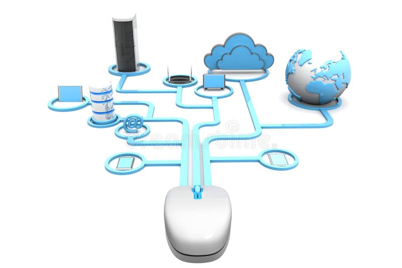 Cloud computing devices stock illustration. Illustration of internet ...