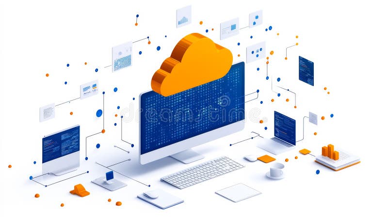 Cloud Computing with Devices Stock Photo - Image of online, computer ...