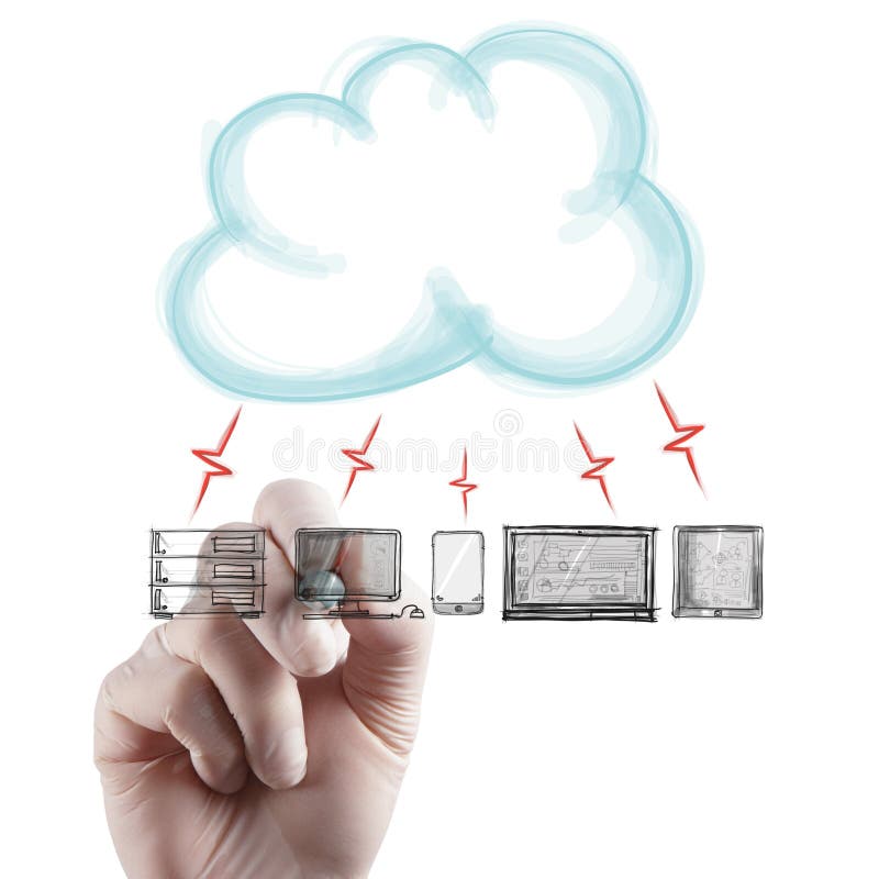 A Cloud Computing diagram stock image. Image of screen - 30695073