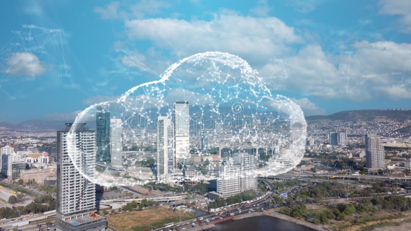 Cloud Computing Diagram Network Data Storage Technology Service Stock Video Video Of Digital