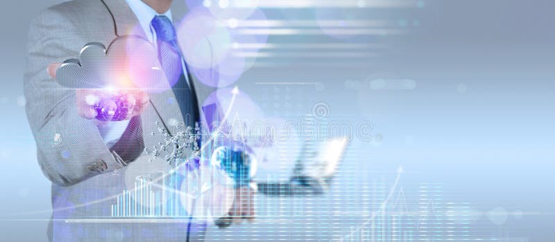 A Cloud Computing Diagram on the New Computer Interface Stock Photo ...