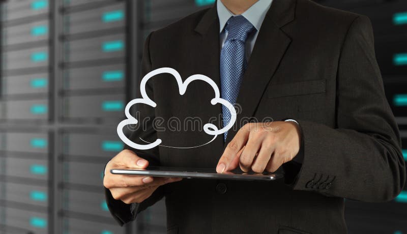 A Cloud Computing Diagram on the New Computer Interface Stock Photo ...