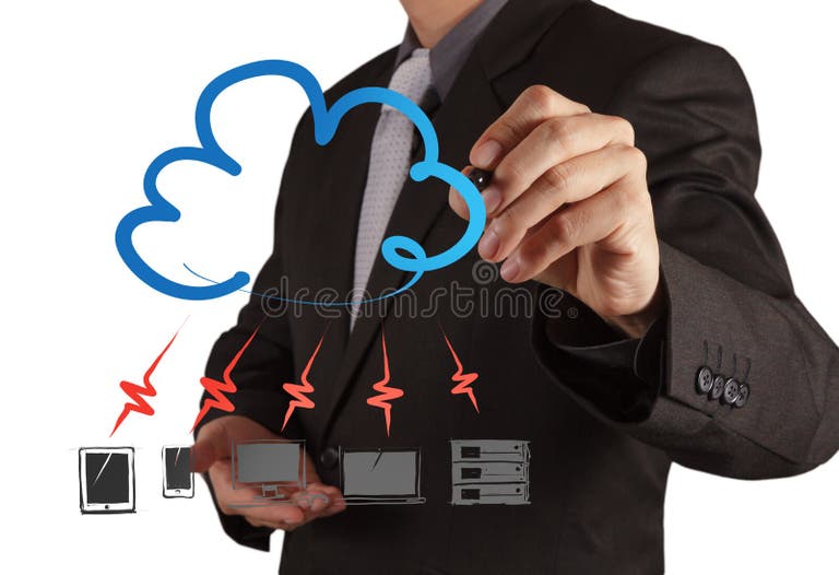 A Cloud Computing Diagram on the New Computer Interface Stock Image ...