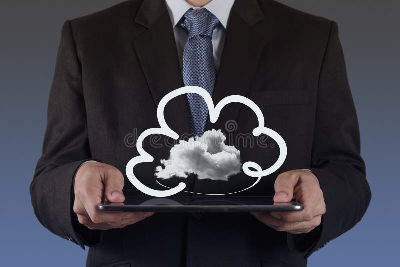 A Cloud Computing Diagram on the New Computer Interface Stock Image ...