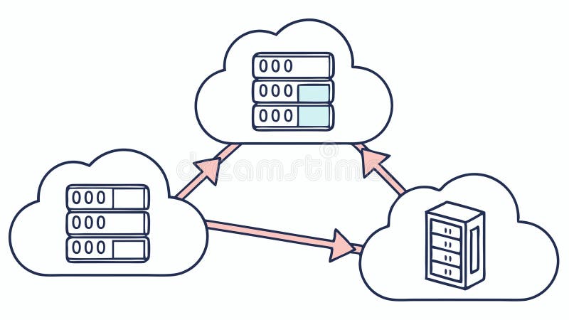 A Cloud Computing Diagram with Servers and Data Transfer, Vector Design ...