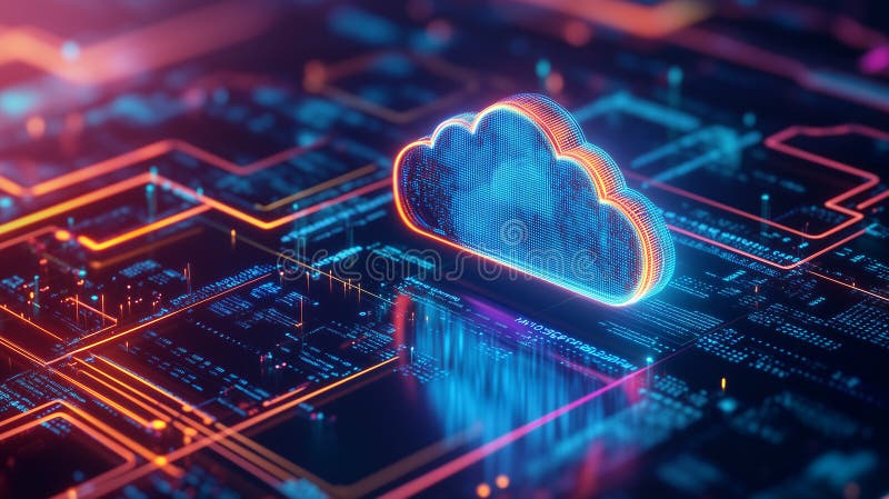 Digital Cloud Computing Network Abstract Technology Data Web Cyber Server Future Global System ...