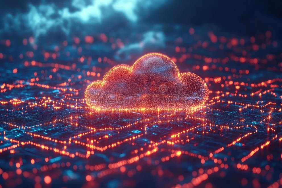 Cloud Computing Digital Network Data Server Technology Stock Illustration - Illustration of ...