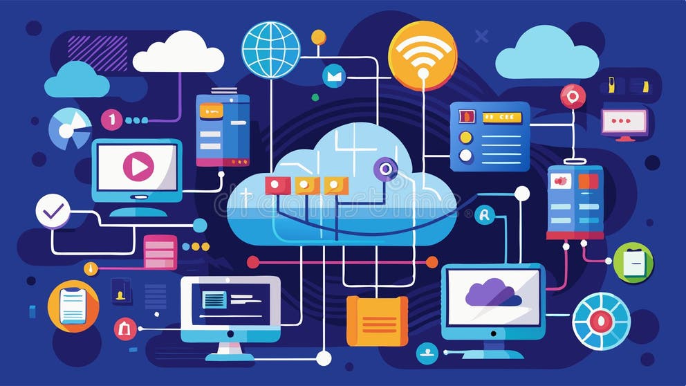 Cloud Computing Digital Technology Background. Technology Network for Connection Stock Vector ...