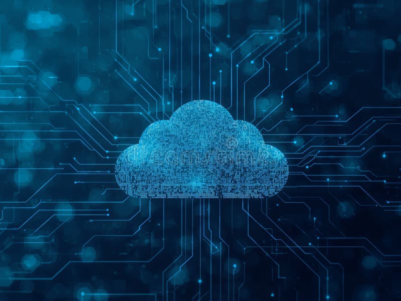 Cloud Computing. Digital Cloud Technology on Circuit Board Background. Stock Image - Image of ...