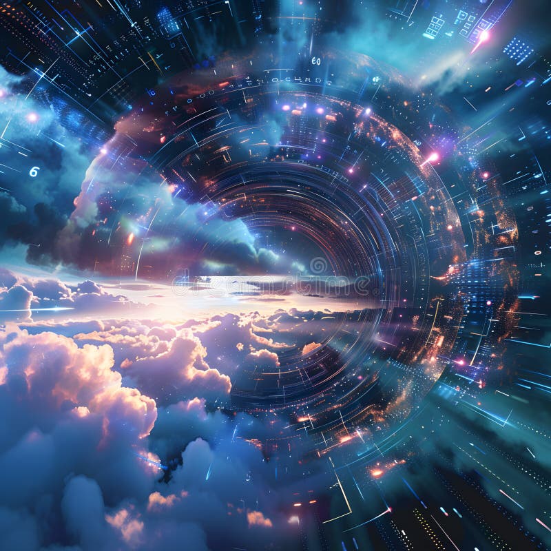 Cloud Computing in Digital Transformation, Digital Transformation Management. Stock Illustration ...