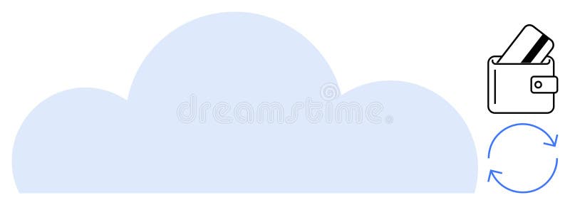 Cloud Computing with Digital Wallet and Circular Arrows for Payment ...