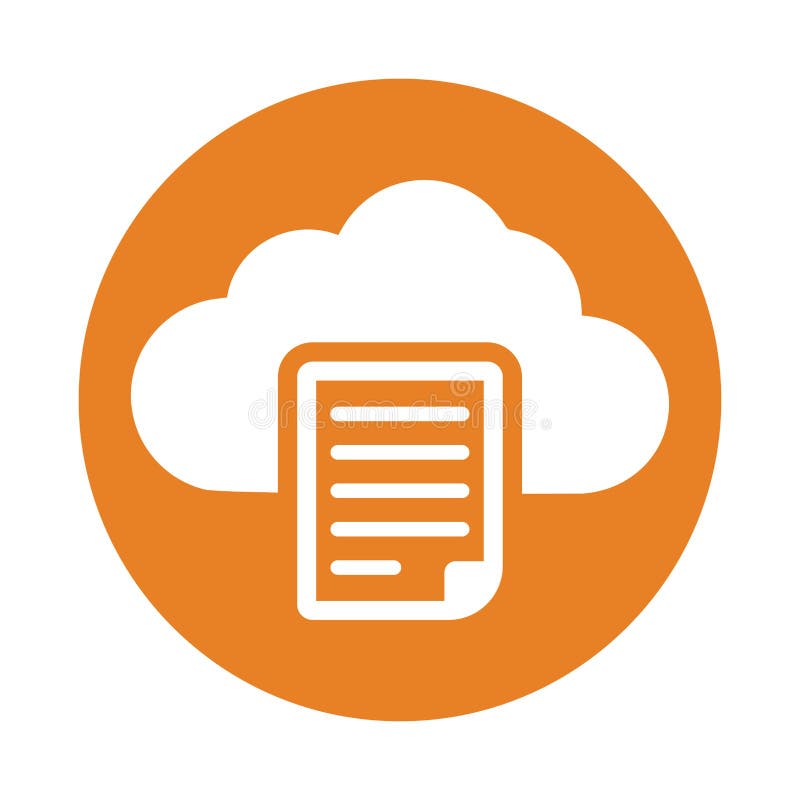 Cloud Computing, Document Text Icon. Orange Version Stock Vector ...