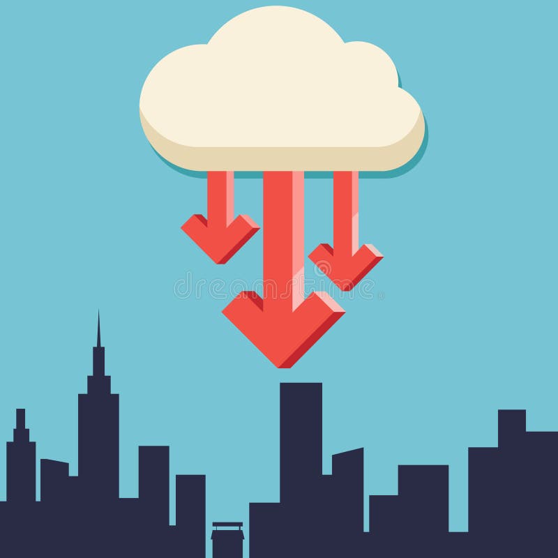 Cloud Computing Download Concept Stock Vector - Illustration of cloud ...