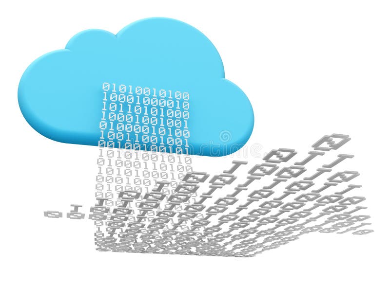 2d Illustration of Cloud Computing, Cloud Computing and Big Data Concept Stock Illustration ...