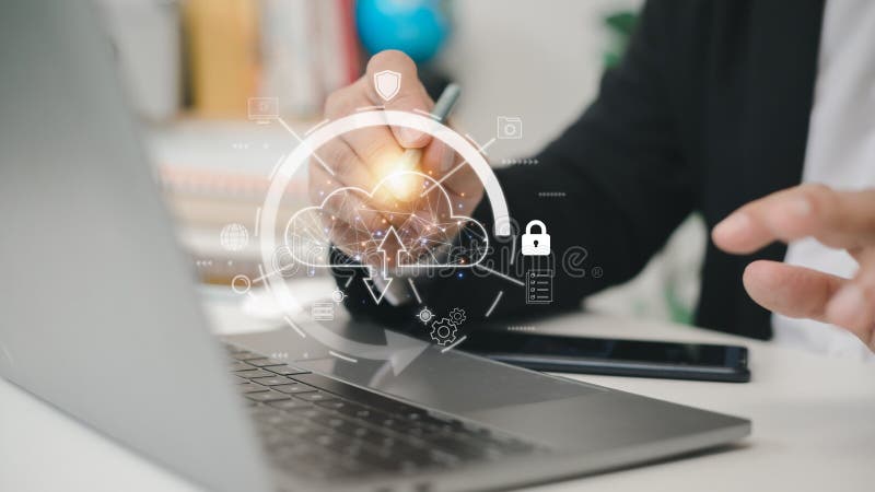 Cloud Computing Downloads And Loading Data Information And Upload It To The System Network