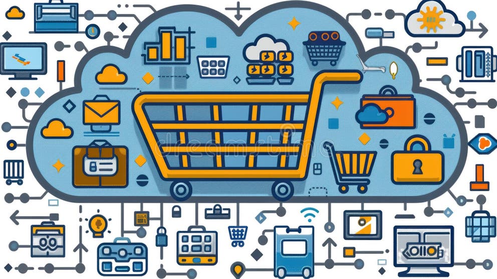 Cloud Computing for E-commerce, Online Shopping Platforms Stock ...