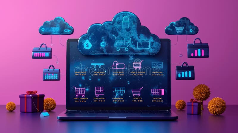 Cloud Computing for E-commerce, Online Shopping Platforms Stock ...