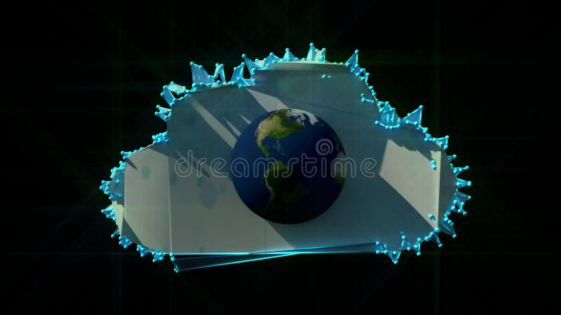 Cloud Computing Earth Animated Video 4K Stock Footage - Video of ...