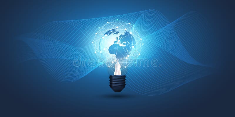 Cloud Computing, Electric and Global Network Connections Concept Design ...