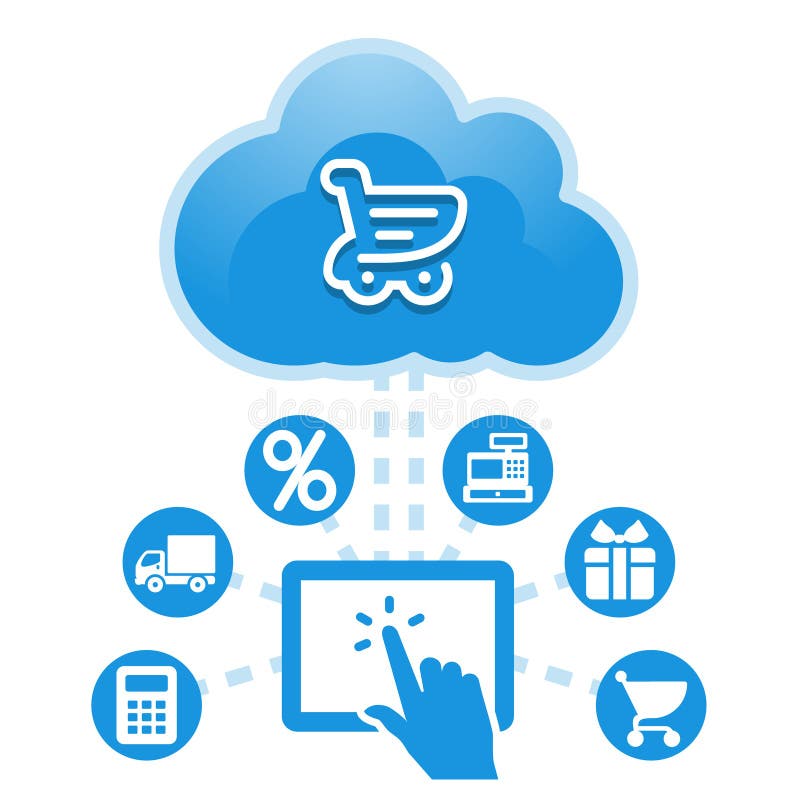 Cloud, Computing, Electronic, Commerce, Service Illustration. Stock ...