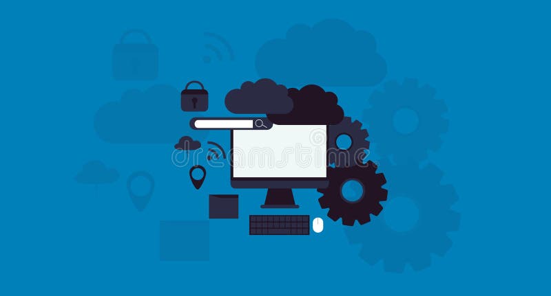 Cloud Computing Elements Concept. Devices Connected To the Cloud with ...