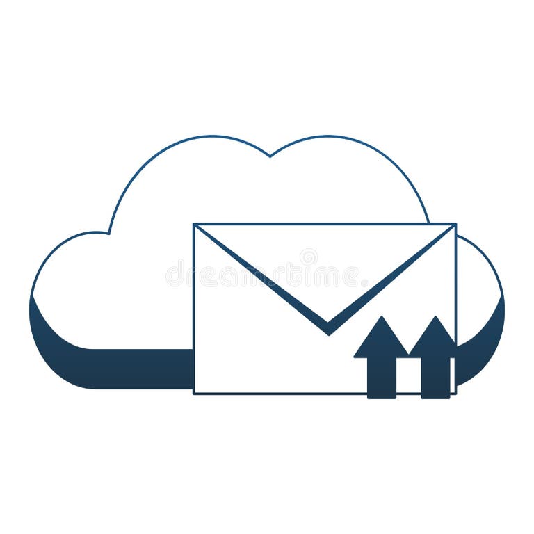 Cloud Computing and Email Blue Lines Stock Vector - Illustration of ...