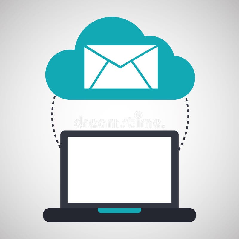 Cloud Computing Email Social Media Virtual Icon Stock Vector ...