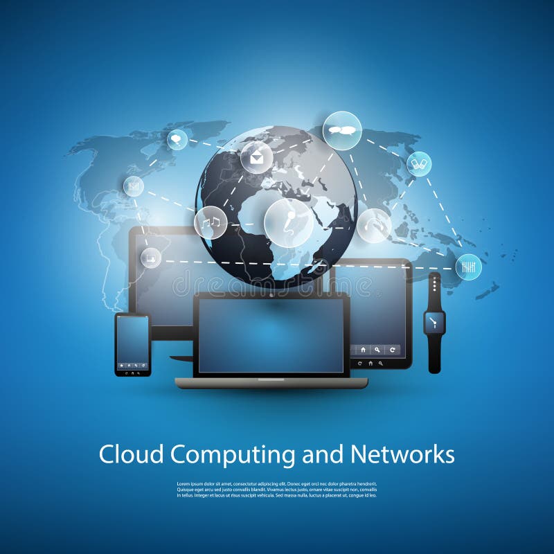 Cloud Computing Et R?seaux - Concept De Construction Illustration de Vecteur - Illustration du ...