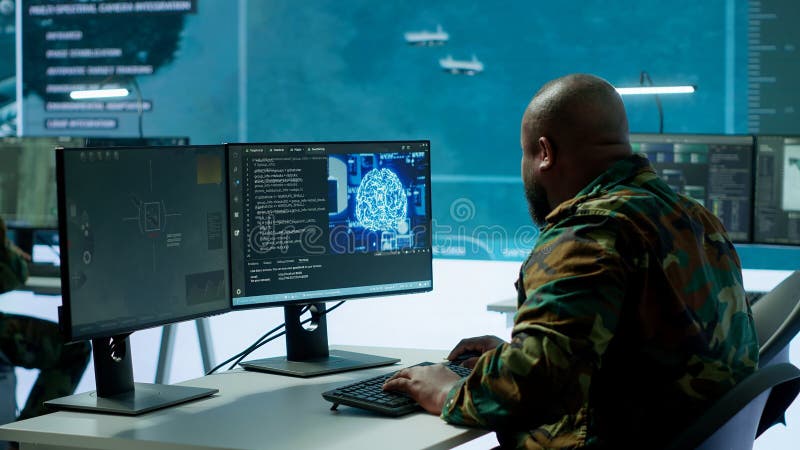 Cloud Computing Expert Using New Technology AI Brain To Learn Intelligence Stock Photo - Image ...