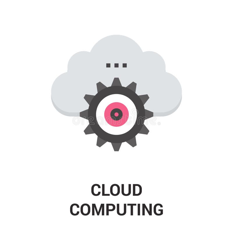Cloud Computing Flat Icon Design Concept Stock Vector - Illustration of concept, internet: 364378624
