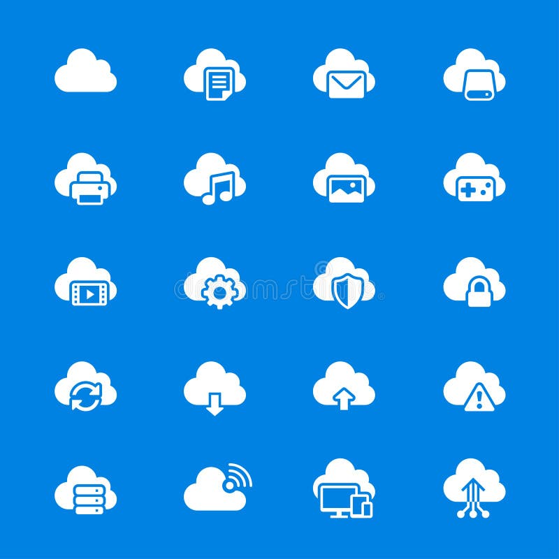 Cloud computing thin icons stock vector. Illustration of notification ...