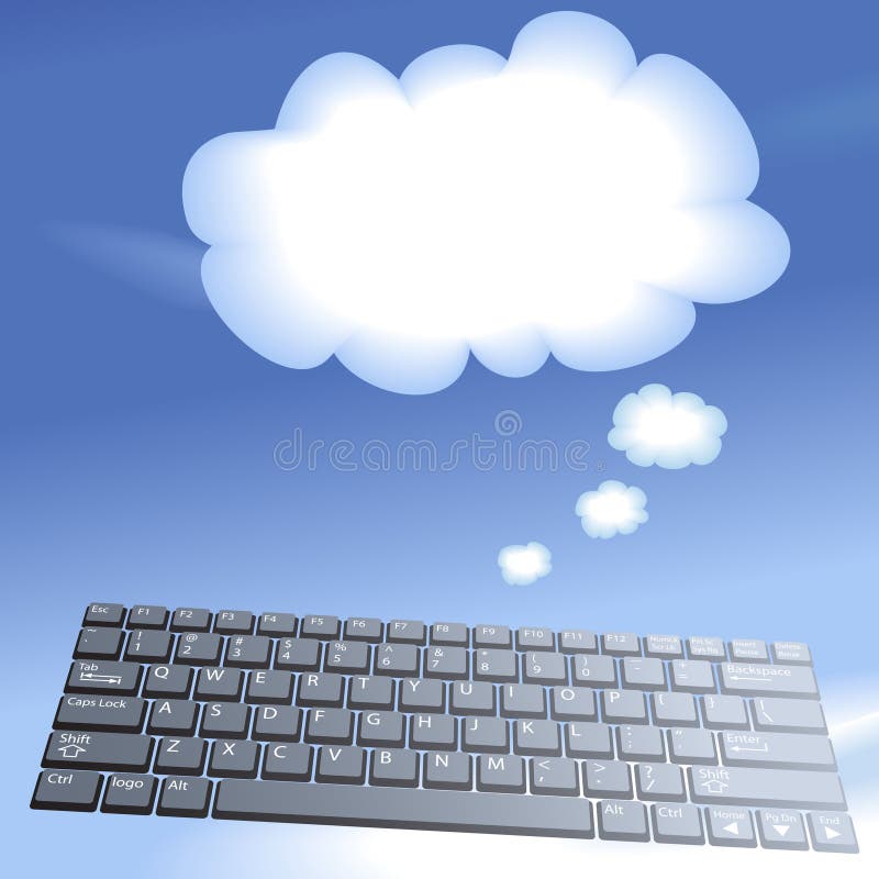 Cloud Computing Computer Keyboard Talk Clouds Stock Vector ...