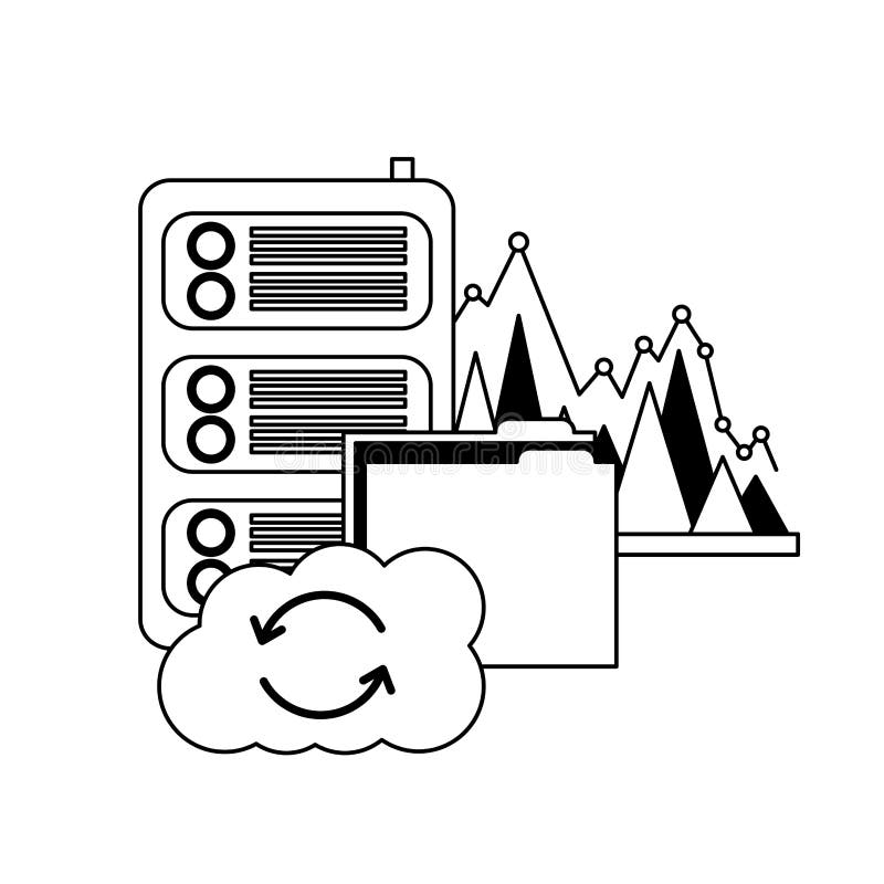 Cloud Computing Folder Database Center Statistics Stock Illustration ...