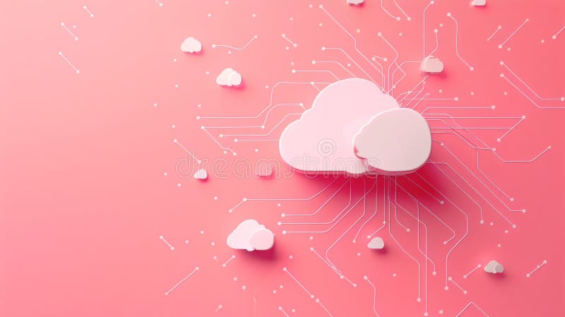 Cloud Computing the Future of Data Storage and Access a Pink Background ...