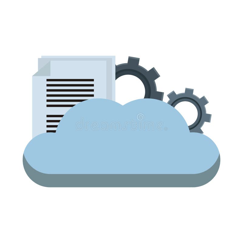 Cloud Computing with Gears and Document Stock Vector - Illustration of mobility, network: 143387969