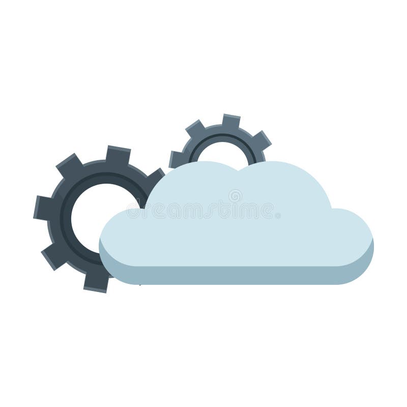 Cloud computing and gears stock vector. Illustration of service - 143377768
