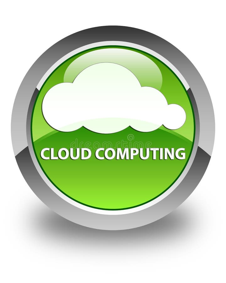 Cloud Computing Glossy Green Round Button Stock Illustration ...