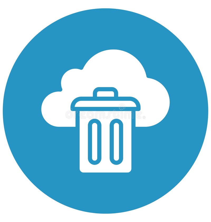 Cloud Trash Isolated Vector Icon that Can Easily Modify or Edit. Stock ...