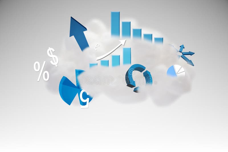 Cloud Computing Graphic with Graphs Stock Illustration - Illustration ...