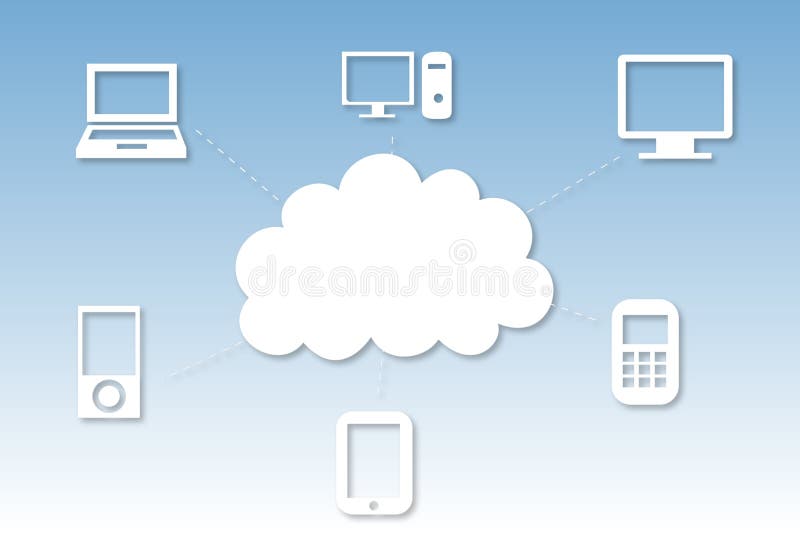 Cloud Computing Graphic with Icons Stock Illustration - Illustration of ...
