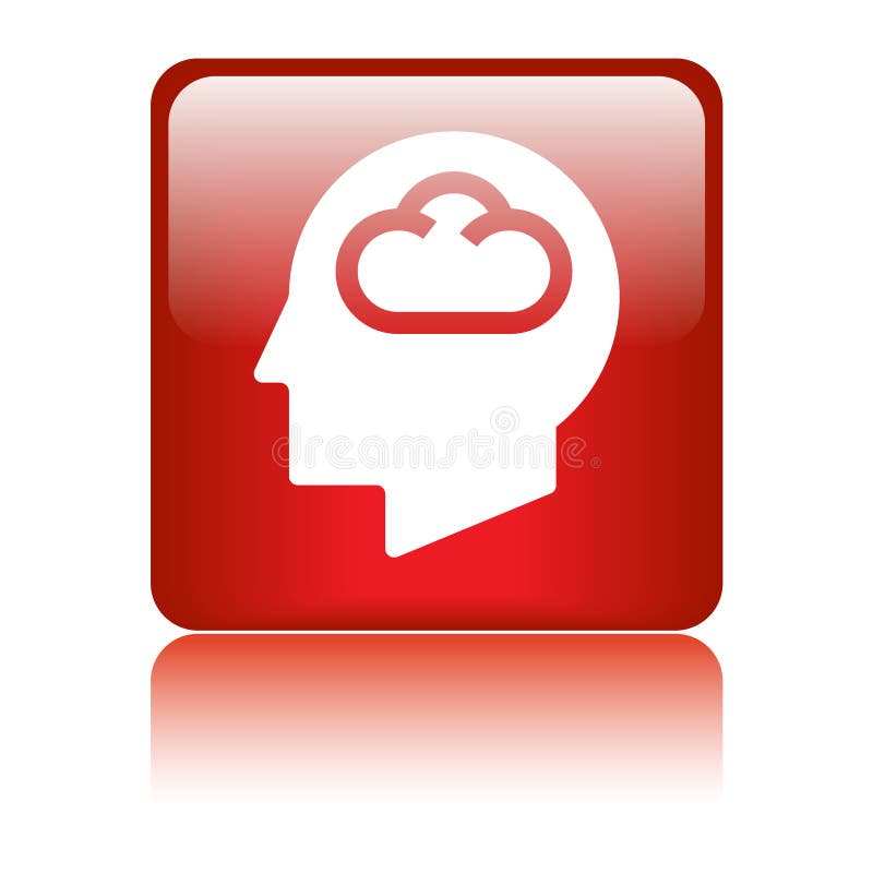 Cloud computing head icon stock vector. Illustration of education ...