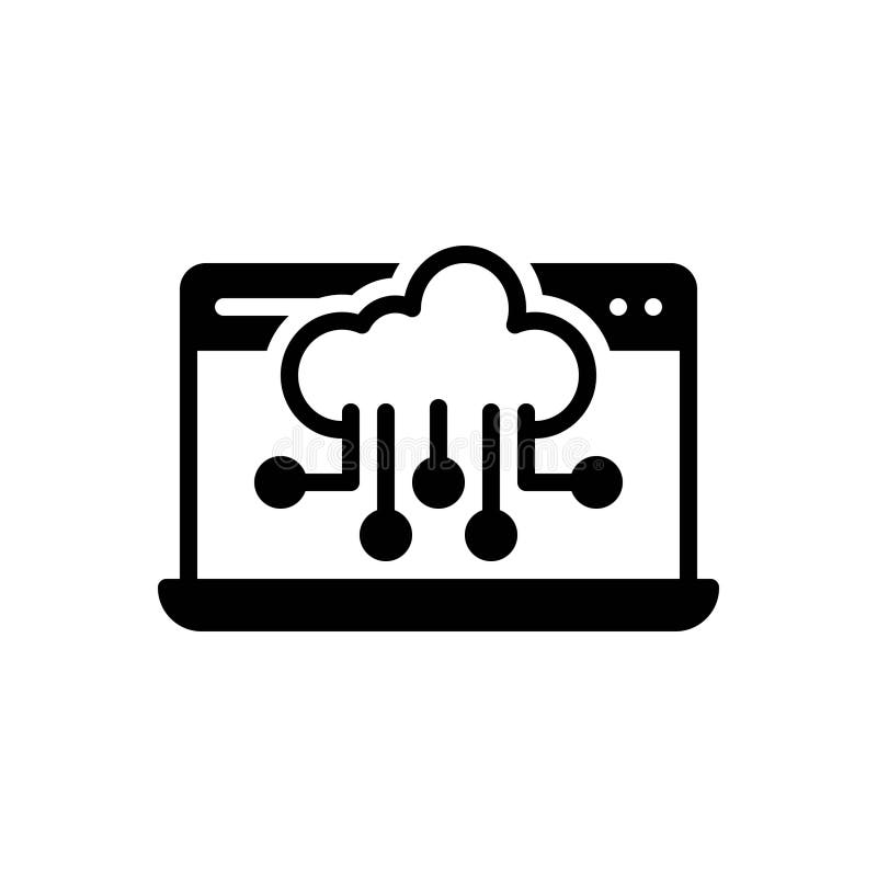 Black Solid Icon for Cloud Computing, Cloud and Service Stock Illustration - Illustration of ...