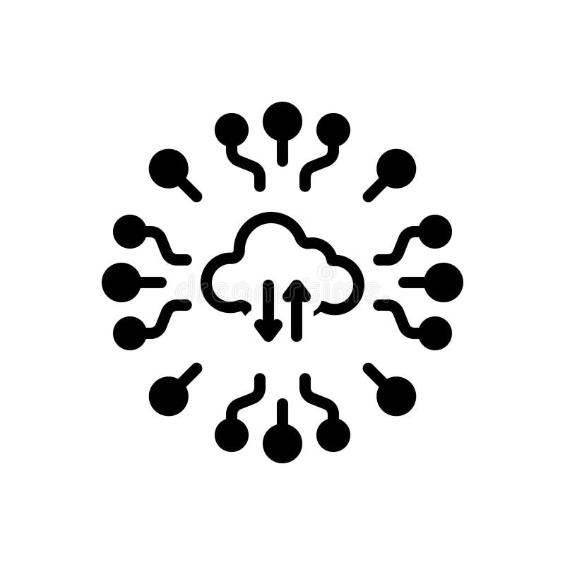 Black Solid Icon for Cloud Computing, Cloud and Data Stock Illustration - Illustration of symbol ...