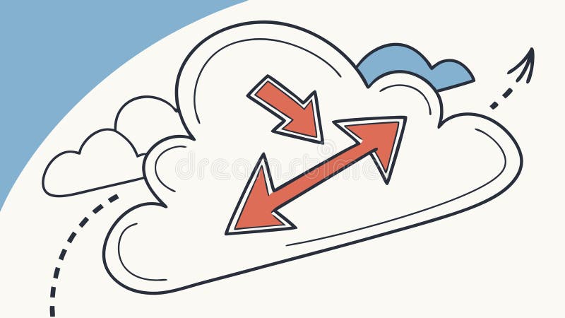 Cloud Computing Icon with Arrows for Data Transfer and Synchronization. Vector Design Generative ...